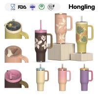China Customized New Cross-border Sliding Dust-proof Cover Insulated Cup 304 Stainless Steel 40oz Car Cup Vehicle-mounted Ice King Cup for sale