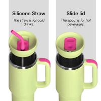 China Customized New Cross-border Sliding Dust-proof Cover Insulated Cup 304 Stainless Steel 40oz Car Cup Vehicle-mounted Ice King Cup for sale