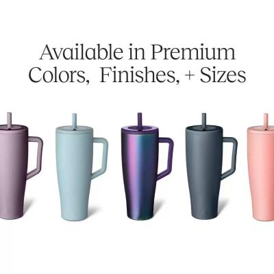 China Cross-border Ice Cup 304 Stainless Steel Insulated Flask With Straw Outdoor Large-capacity Handle Car Tumbler for sale