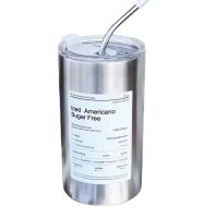 China Niche Coffee Tumbler Stainless Steel Fashionable And Trendy Straw Cup Portable Office Simple High Appearance Level Insulated Flask for sale