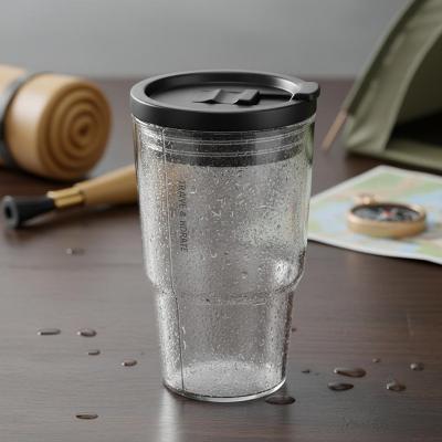 China Slide Closure Plastic Tumbler Double Wall Insulated Container Designed For Travel Camping And Daily Hydration for sale