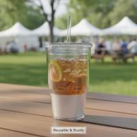 China Cylinder Plastic Tumbler Reusable Yes Sturdy Construction Suitable for Outdoor Events Picnics and Corporate Gatherings for sale