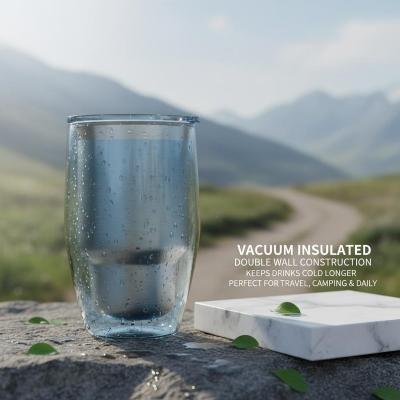 China Vacuum Insulated plastic tumbler double wall construction keeps drinks cold longer perfect for travel camping and daily for sale