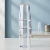 China Clear Plastic Tumbler Stackable Cylinder Durable Reusable Drinkware Ideal for Commercial Hospitality Events and Catering for sale