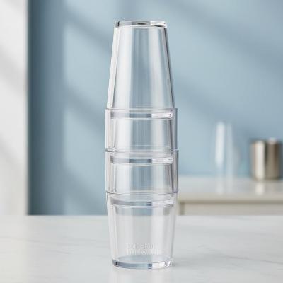 China Clear Plastic Tumbler Stackable Cylinder Durable Reusable Drinkware Ideal for Commercial Hospitality Events and Catering for sale