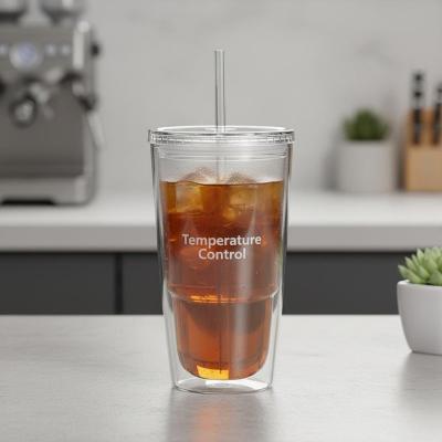 China Double Wall Plastic Tumbler Clear Cylinder Design Ensuring Beverage Temperature Control Durable Reusable and Lightweight for sale