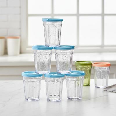 China Stackable Plastic Tumbler Featuring Slide Closure Lid Suitable for Restaurants Cafeterias Events and Catering Services for sale