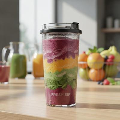 China Slide Closure Plastic Tumbler Cylinder Suitable for Cold Drinks Smoothies and Juices in Hospitality Industry for sale