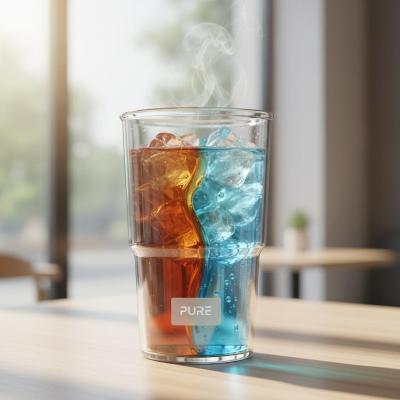 China Cylinder plastic tumbler suitable for hot and cold drinks clear design showcases beverage colors enhancing customer appeal for sale