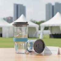 China 15 Oz Plastic Tumbler Cylinder Featuring Slide Closure Lid Suitable for Outdoor Events Conferences and Hospitality Industry for sale