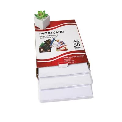 China JINCAI Inkjet PVC Business Card Sheets 100pcs Nonlamination Printable White Plastic ID Cards for sale