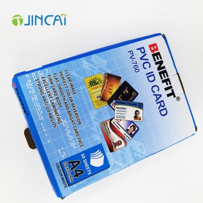 China JINCAI Custom Inkjet Non-Laminating PVC Plastic Sheet A4 Size for ID Card Making for sale