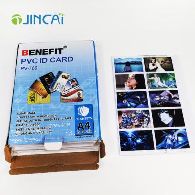 China JINCAI White Inkjet Dragon PVC Sheet 0.15+0.46+0.15mm No Lamination Instant Card Material for sale