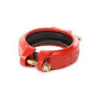 China 140mm Oem Grooved Clamp Coupling In Red Color For Rigid Connection for sale