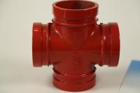 China Ductile Iron Grooved 4 Way Tee Pipe Fitting 2.5mpa for sale