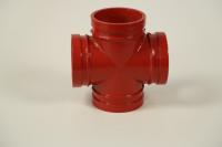 China QCPQT05 Ductile Iron Grooved 4 Way Pipe Fitting 2.5mpa For Fire Piping System for sale