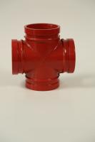 China QCPQT05 Ductile Iron Grooved 4 Way Pipe Fitting 2.5mpa For Fire Piping System for sale