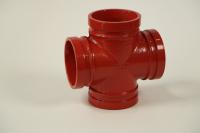 China QCPQT05 Ductile Iron Grooved 4 Way Pipe Fitting 2.5mpa For Fire Piping System for sale