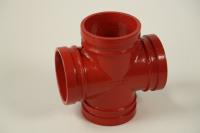 China QCPQT05 Ductile Iron Grooved 4 Way Pipe Fitting 2.5mpa For Fire Piping System for sale