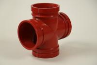 China QCPQT05 Ductile Iron Grooved 4 Way Pipe Fitting 2.5mpa For Fire Piping System for sale