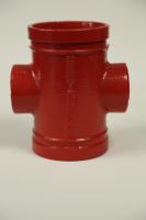 China Anti Corrosion 4 Way Tee Pipe Fitting Red Color for sale