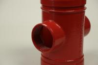 China Anti Corrosion 4 Way Tee Pipe Fitting Red Color for sale