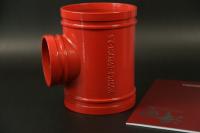 China Sample Freely Grooved Tee Fittings With 362 PSI End Pressure Rating / Epoxy Painting for sale