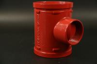 China High Temperature Grooved Tee Fittings 200 Degree End Pressure Rating 362 PSI Casting for sale