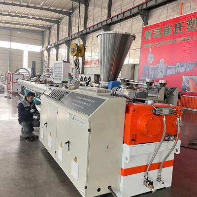 China Conical Twin Screw Extruder PVC Pipe Manufacturing Machine For Sewage Pipe for sale