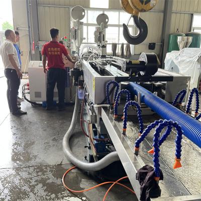 China 50-160mm Pipe Diameter Range Double Wall Corrugated Pipe Extrusion Machine with 5-6m/min Pipe Speed for sale