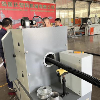 China Corrugated Conduit Extrusion Line Powered by Sj75/30 Single Screw Extruder for HDPE Single Wall Corrugated Cable Duct for sale