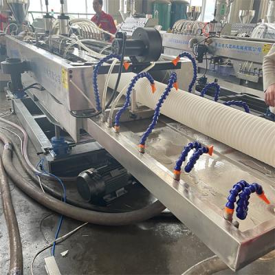 China Single Screw Extruder Double Wall Corrugated Pipe Extrusion Machine for 50-160mm Diameter Pipes for sale