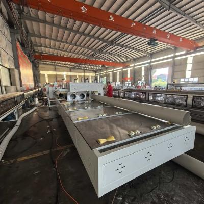 China Conical Twin Screw PVC Pipe Extruder with Vacuum Calibration System for Supply and Drainage for sale