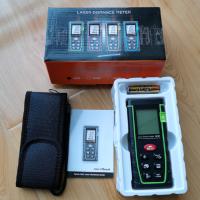 China Backlit LCD Laser Measurement Tool , Digital Distance Meter With 2 Bubble Levels for sale