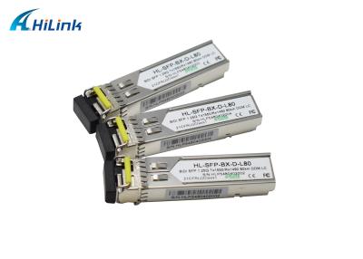 China 1.25G BIDI SFP 80KM Tx1490nm Rx1550nm DFB+PIN SC/LC Simplex DDM Optic Transceivers for sale