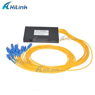 China 1X12 Single Mode PLC Optical Splitter ABS Box 3mm Cable SC/UPC Connectors for sale
