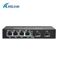 China 220V Gigabit Media Converter 2x1000M SFP Fx To 4x10/100/1000M Tx SM/MM Fiber for sale