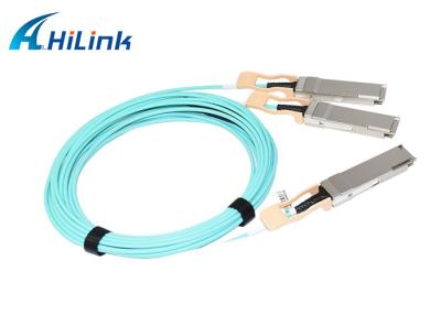 China 5m Active Optical Cable AOC Cable 200G QSFP56 SR4 To 2xQSFP56 SR2 850nm for sale