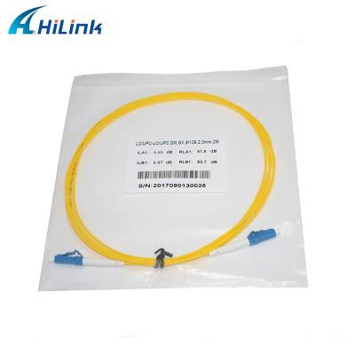 China 3 Year Warranty Hilink Patch Cord OS2 SM LC/UPC - LC/UPC Simplex 9/125 3.0MM 0.5m-5m LSZH for sale