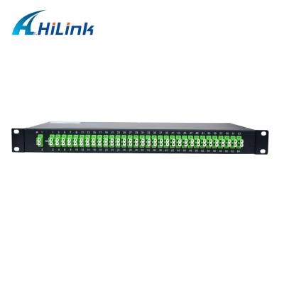 China 1U Rack Chassis Single Mode PLC Optical Splitter 1X64 SC APC Connectors for sale