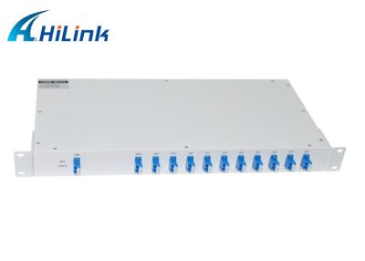 China CWDM MUX DEMUX WDM Solution 1U RACK Optical Fiber 9+1 Channel for sale