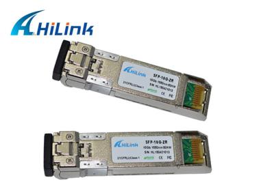 China Singlemode Fiber 10Gbps SFP+ Transceiver Module ZR Duplex 1550nm 10G 80Km SFP DDM for sale