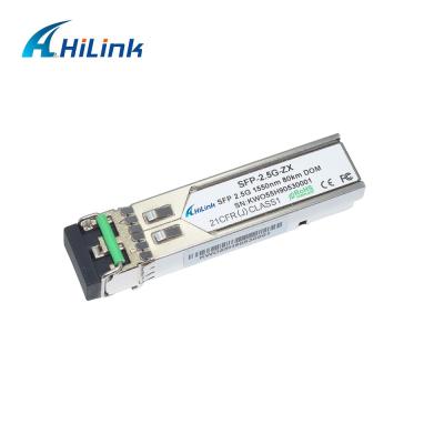 China 2.5GBASE-ZX 2.5G SFP 80KM Module 1550nm SMF Duplex LC 2G Optical DDM for sale