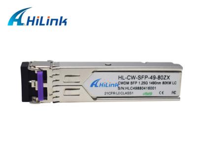 China 1.25G Transmission Rate CWDM SFP Transceiver Dual LC Connector 80km Max Cable Distance for sale