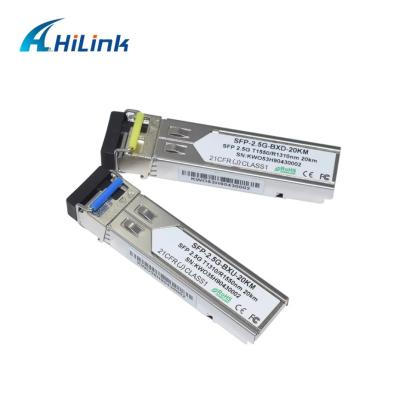 China Hilink 2.5G Base BIDI 20KM WDM 1310NM/1550NM LC Connector SFP Module for sale