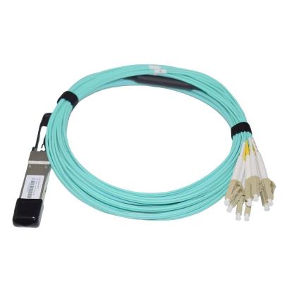 China 40G QSFP+ To 8xLC AOC 3M Breakout Active Optical Cable For Very Short Distances for sale