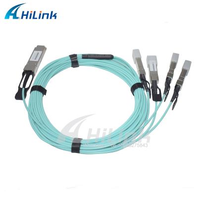 China 40G to 10G, QSFP+ to 4xSFP+ AOC Breakout Active Optical Cables 1-10M for sale