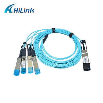 China Hilink QSFP100G-4SFP25G-AOC 100G QSFP28 to 4X25G SFP28 Breakout Active Optical Cable for sale