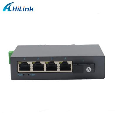 China Hilink 4-port 10/100/1000BASE-TX+1000Base-FX Industrial Ethernet Switch for sale