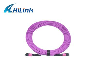 China Multimode Fiber Optic WDM MPO To MPO Female 12 Fibers OM4 50/125 Type B LSZH for sale